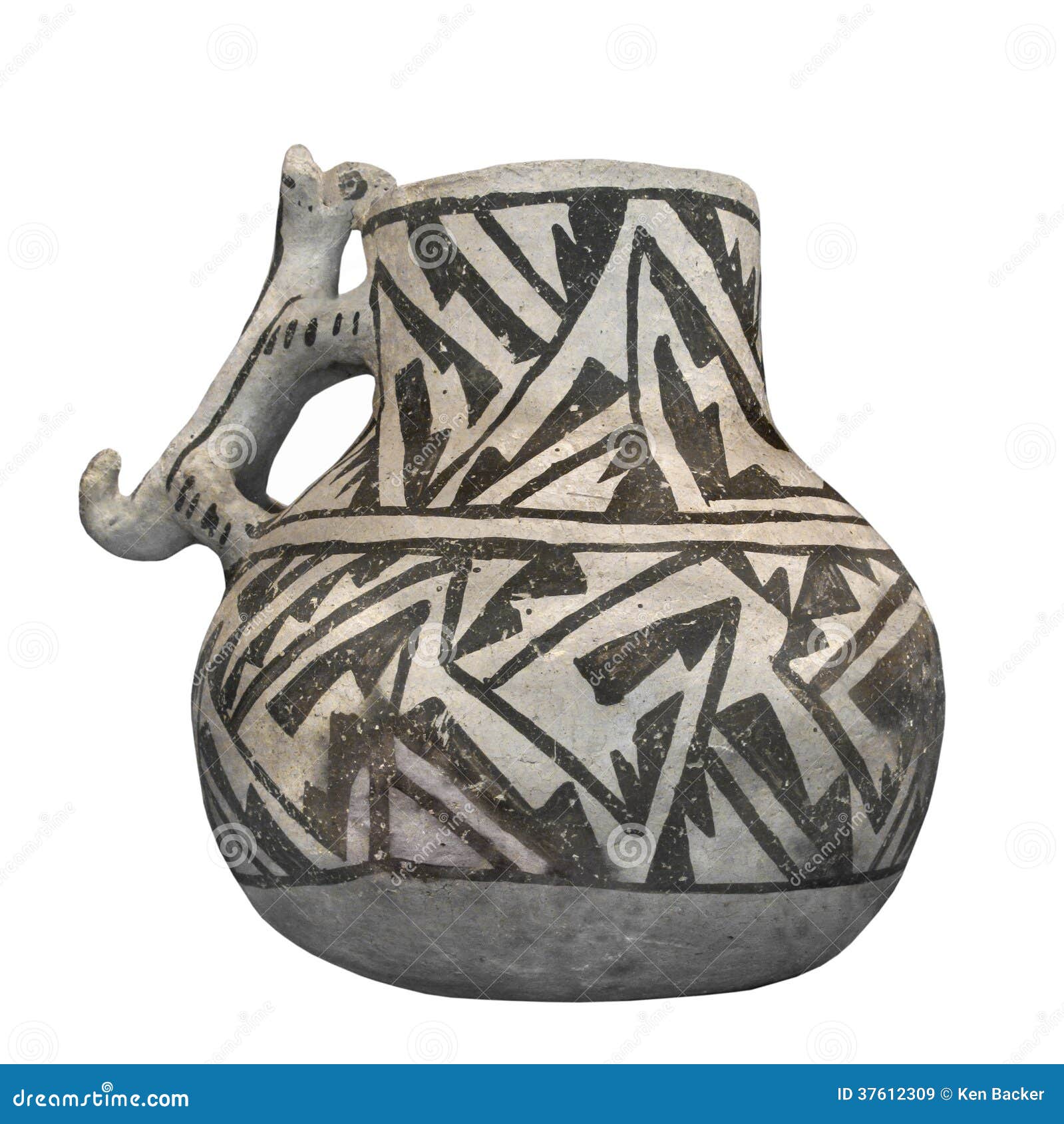 Ancient Pueblo Indian Pitcher Isolated Stock Image - Image of isolated ...