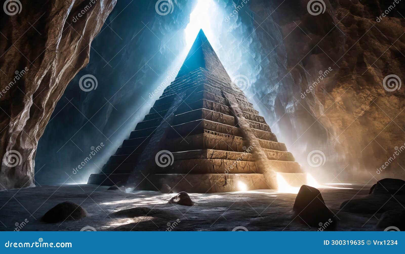 Ancient Pyramid Below Arctic Ice Cave. Generative AI Image Stock ...
