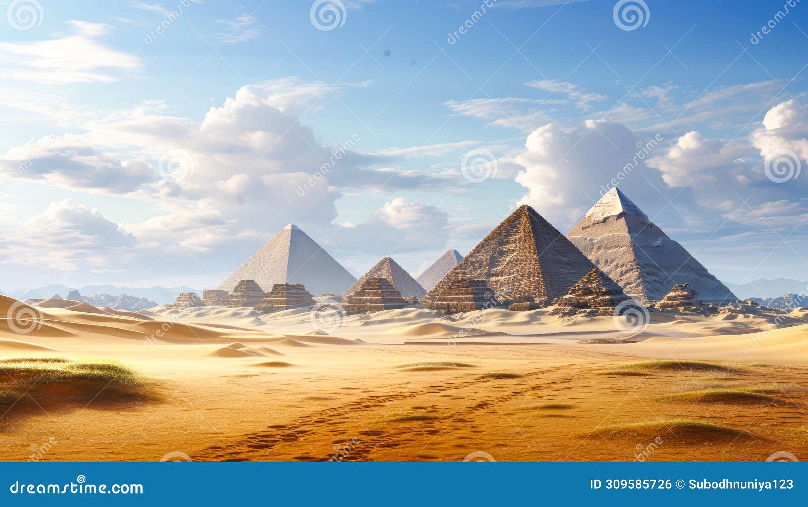 Ancient Pyramid in the Desert Landscape Stock Illustration ...