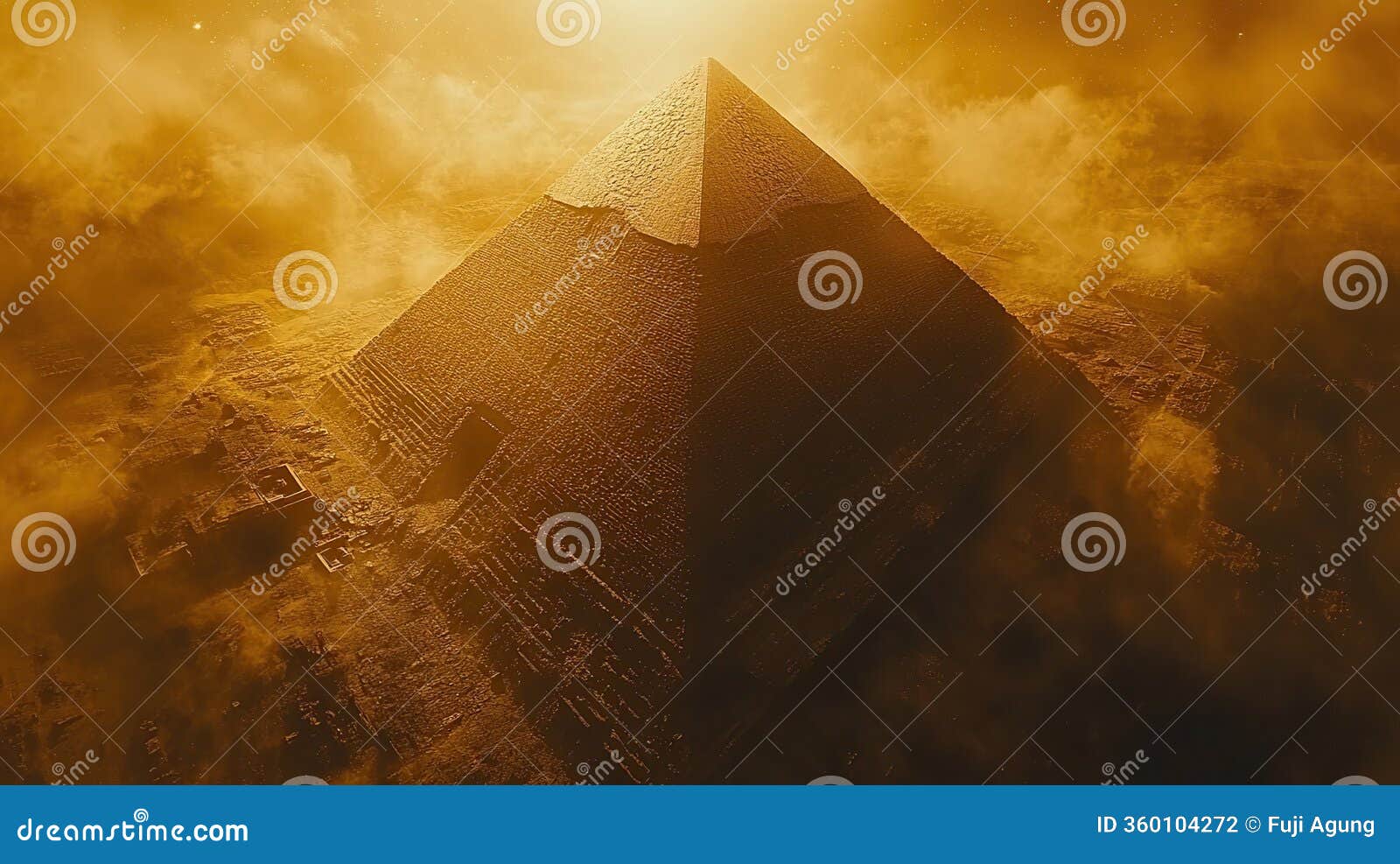 Ancient Pyramid Desert Sunrise Aerial Mystery Stock Illustration ...