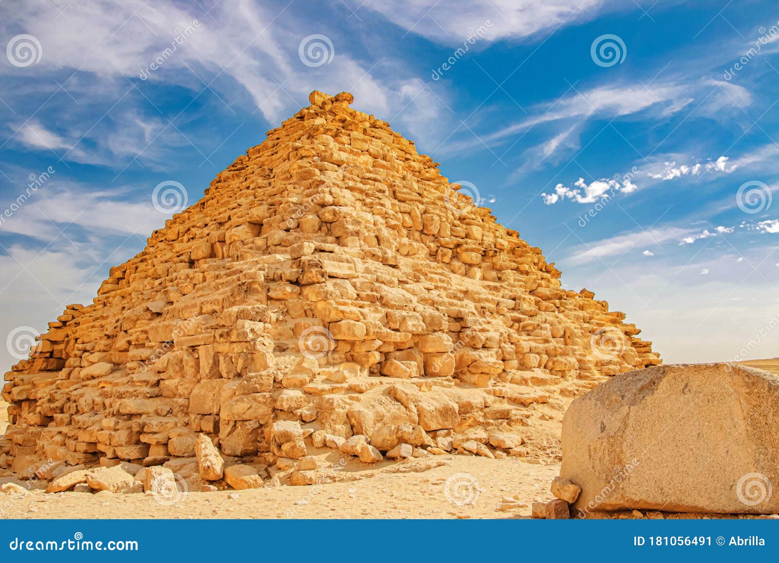 Ancient Pyramid of Mycerinus, Menkaur in Giza, Egypt Stock Image ...