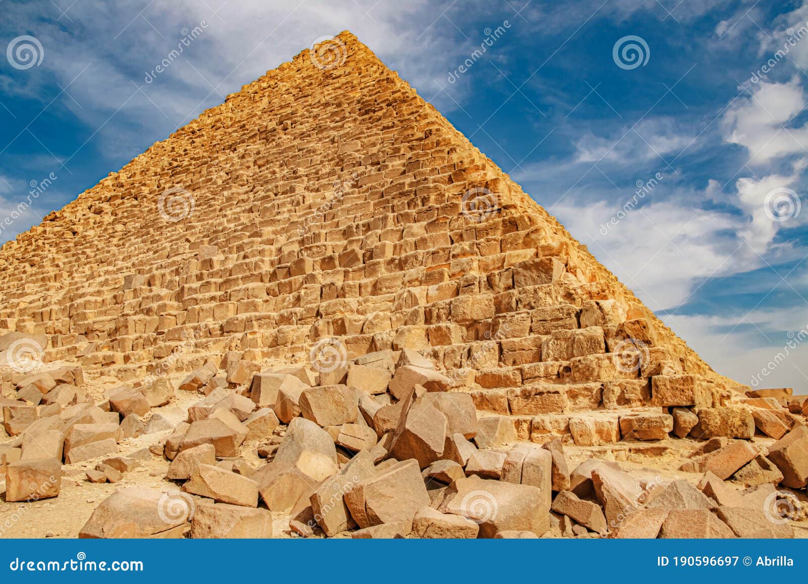 Ancient Pyramid of Mycerinus, Menkaur in Giza, Egypt Stock Image ...
