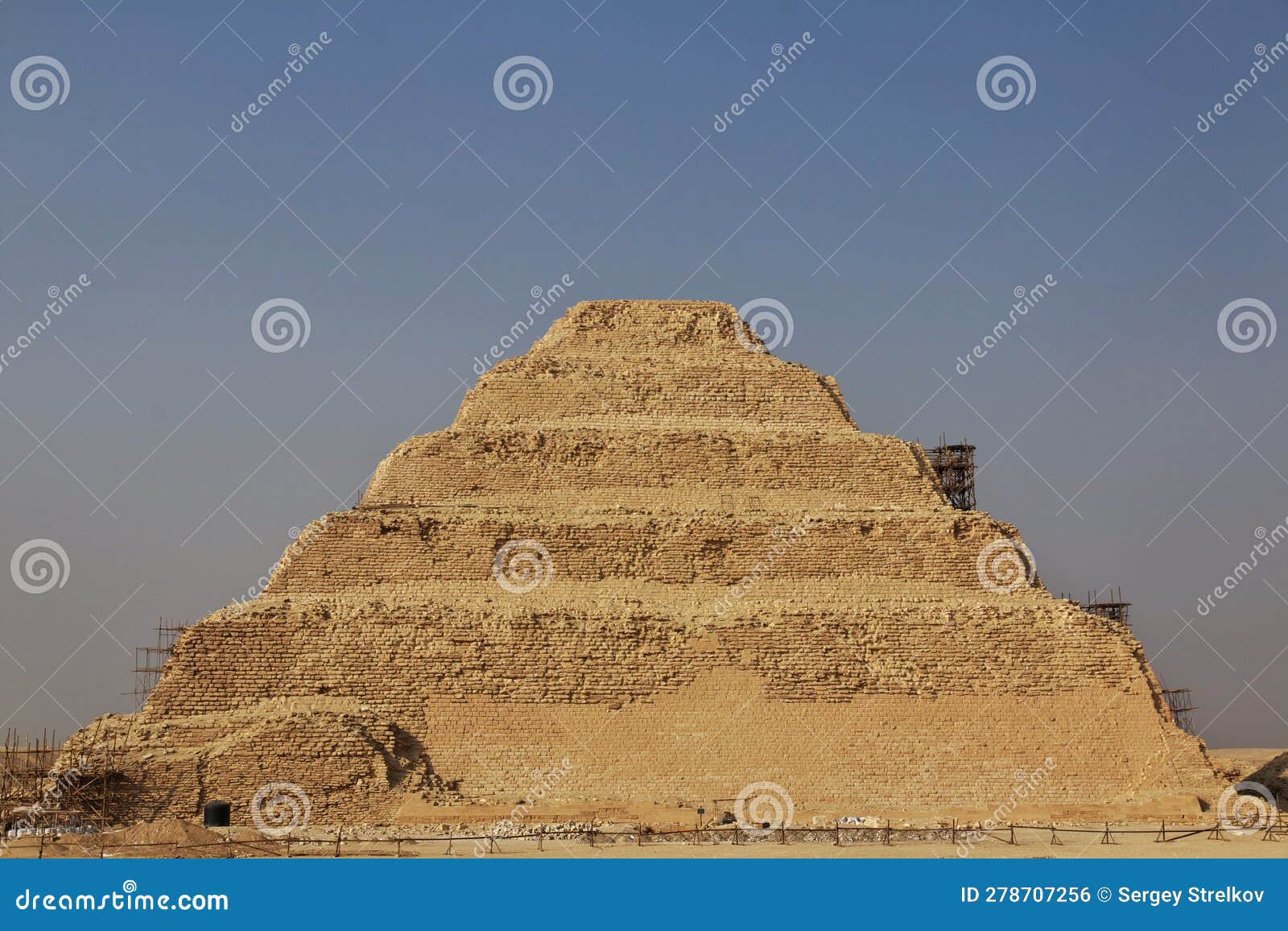 Ancient Pyramid of Sakkara in the Desert of Egypt, Africa Stock Photo ...
