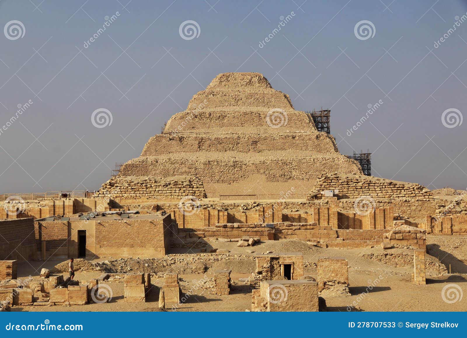 Ancient Pyramid of Sakkara in the Desert of Egypt, Africa Stock Image ...