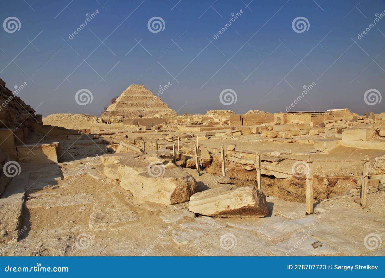 Ancient Pyramid of Sakkara in the Desert of Egypt, Africa Stock Image ...