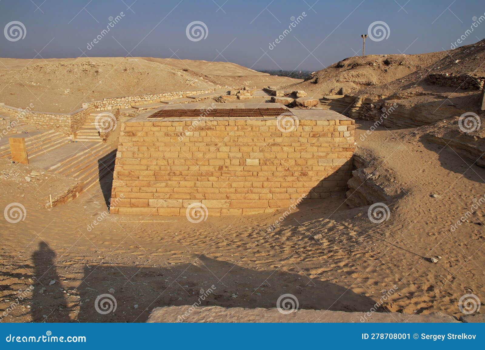 Ancient Pyramid of Sakkara in the Desert of Egypt, Africa Stock Image ...