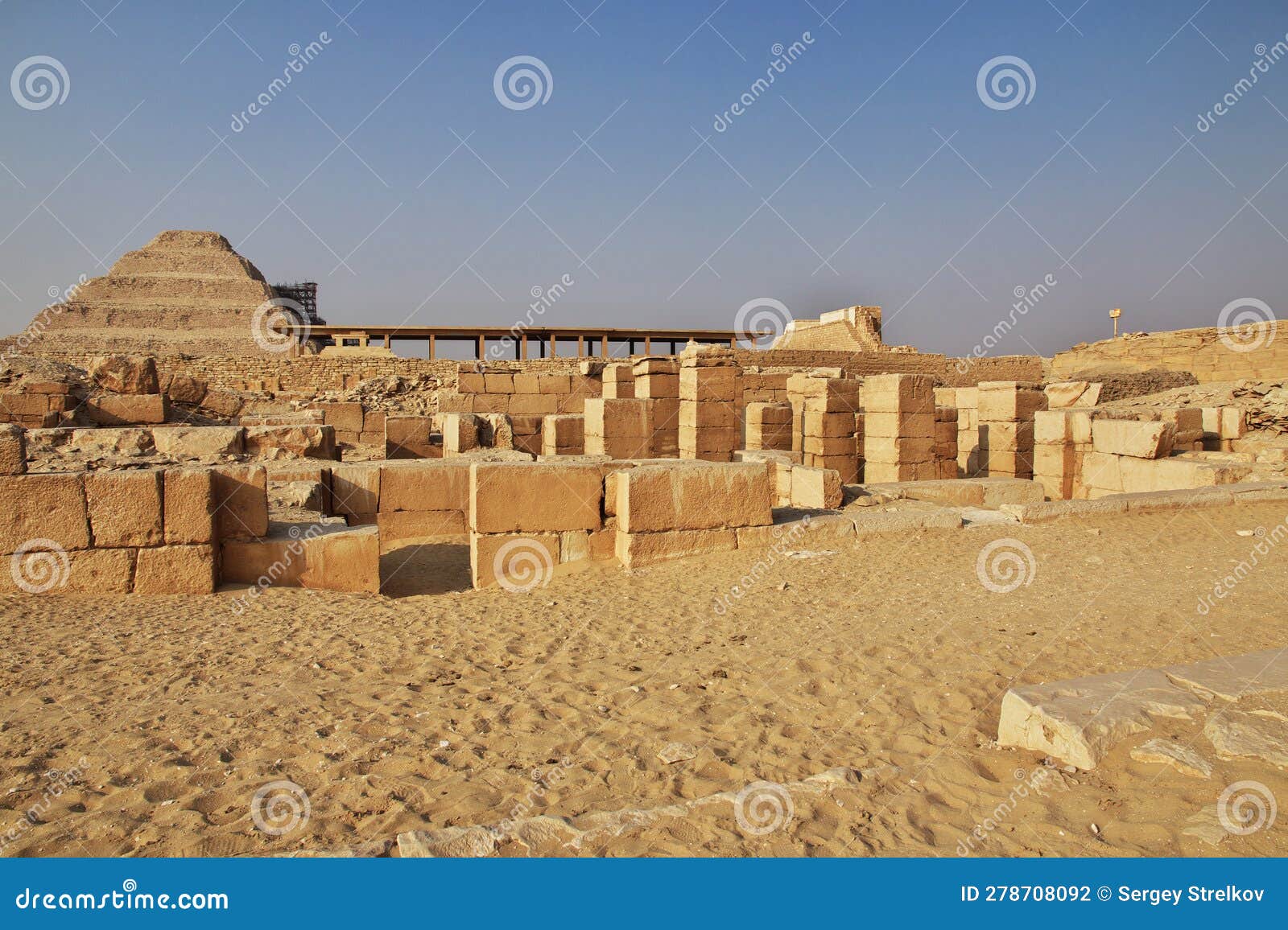Ancient Pyramid of Sakkara in the Desert of Egypt, Africa Stock Photo ...