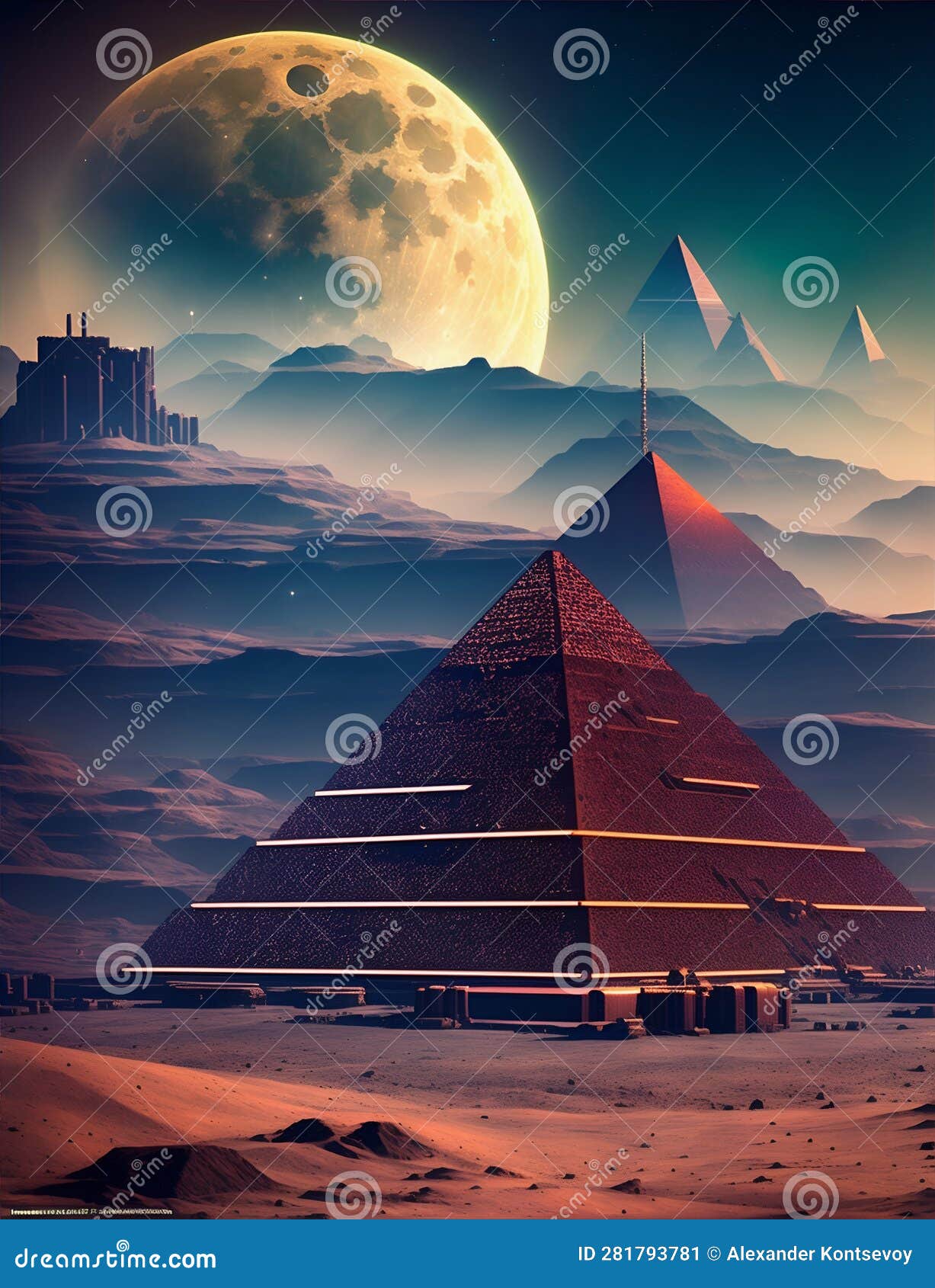 Ancient Pyramids Amidst the Sands. Image Generated by AI Stock ...