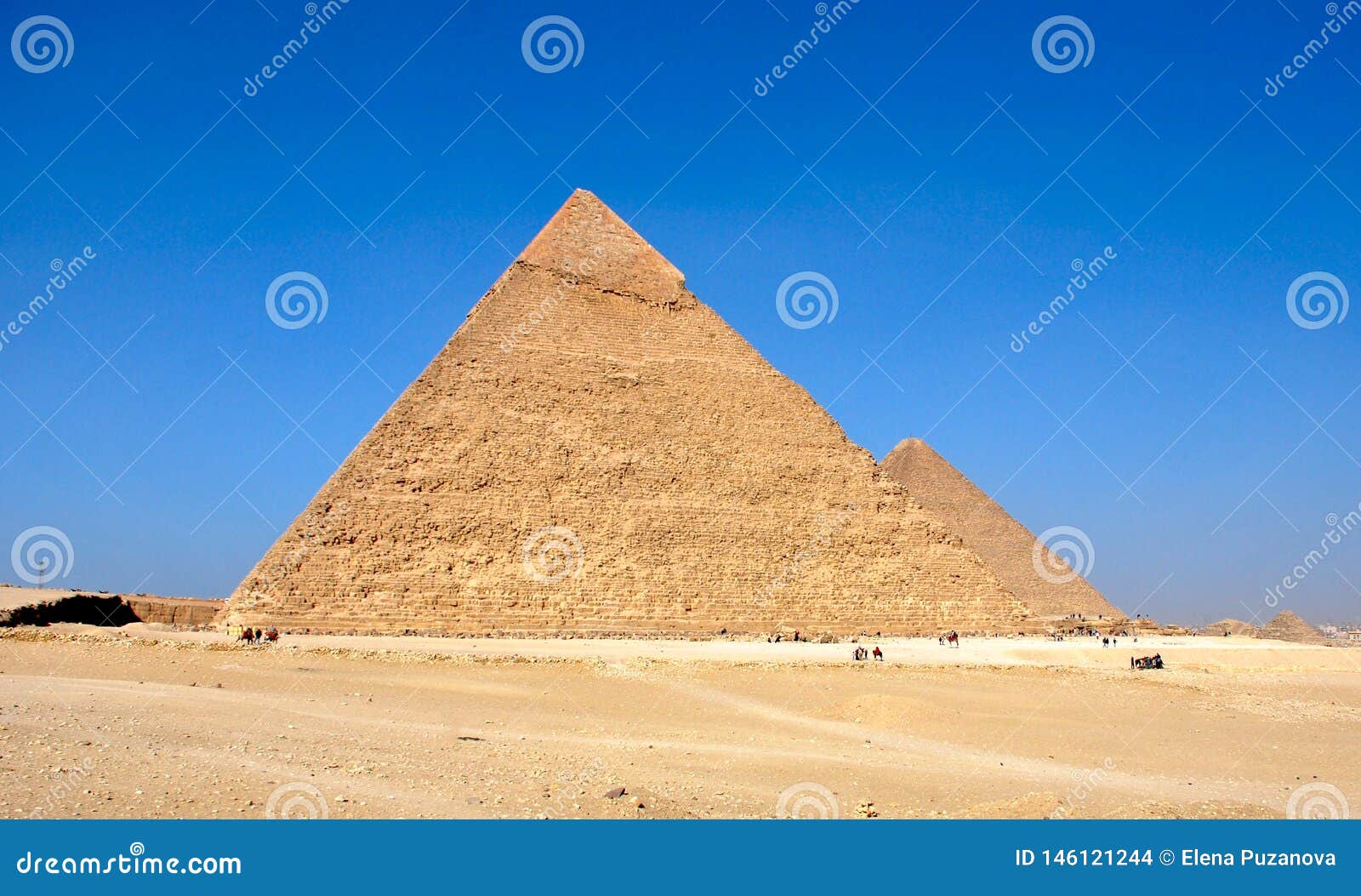 Ancient Pyramids of Giza Near Cairo Egypt Stock Photo - Image of ...
