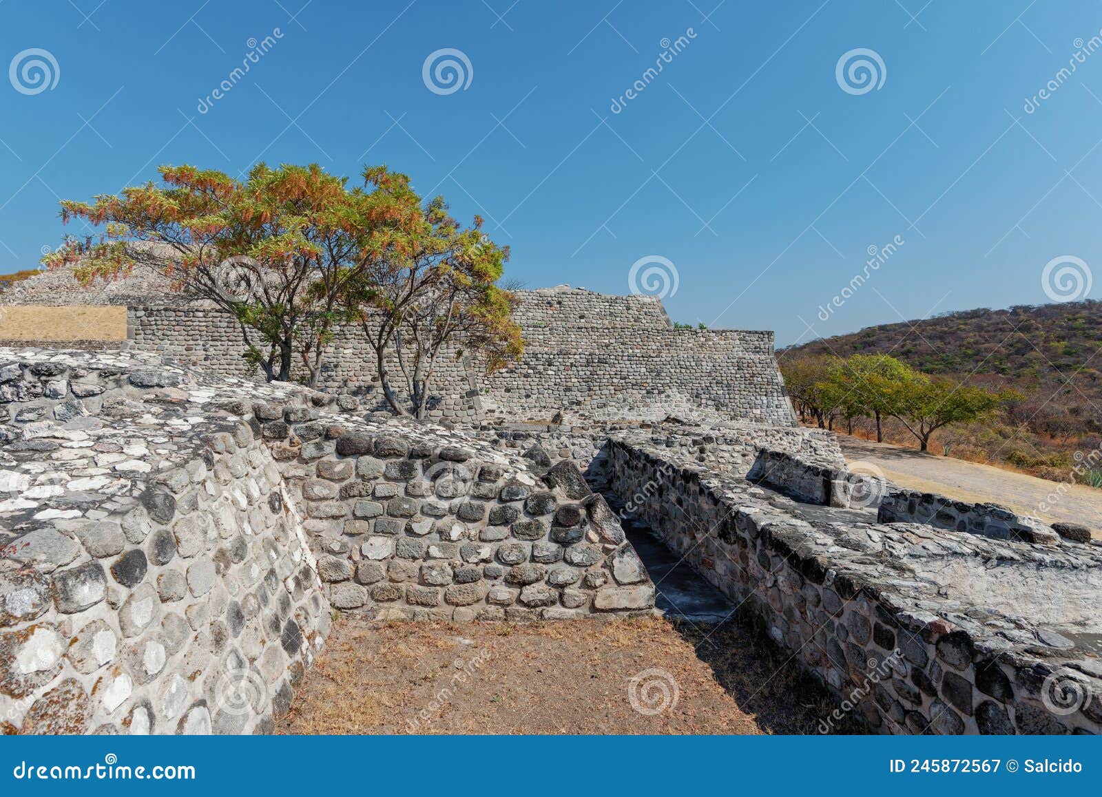 Ancient Pyramids on Top of a Mountain, Steps and Masonry Stock Image ...