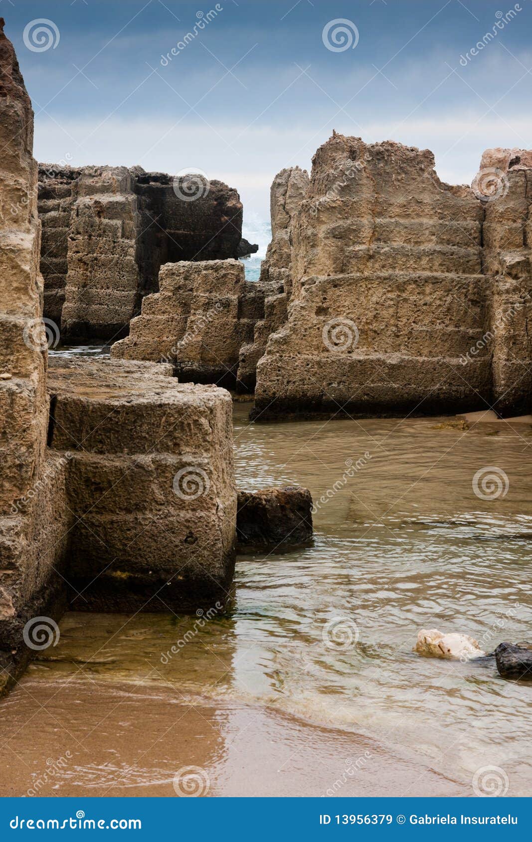 Ancient Quarry at Torre Egnatia Stock Image - Image of seascape, splash ...
