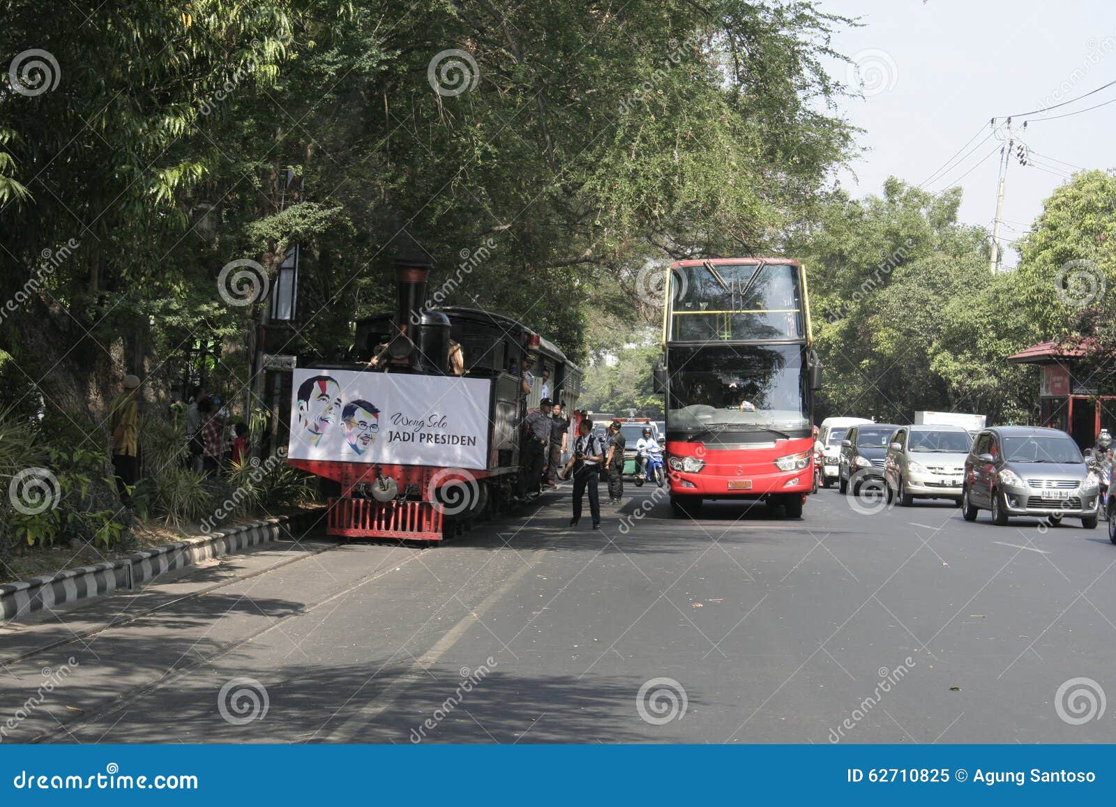 Ancient and Rail Transportation Decker Bus in the City of Solo, Central ...