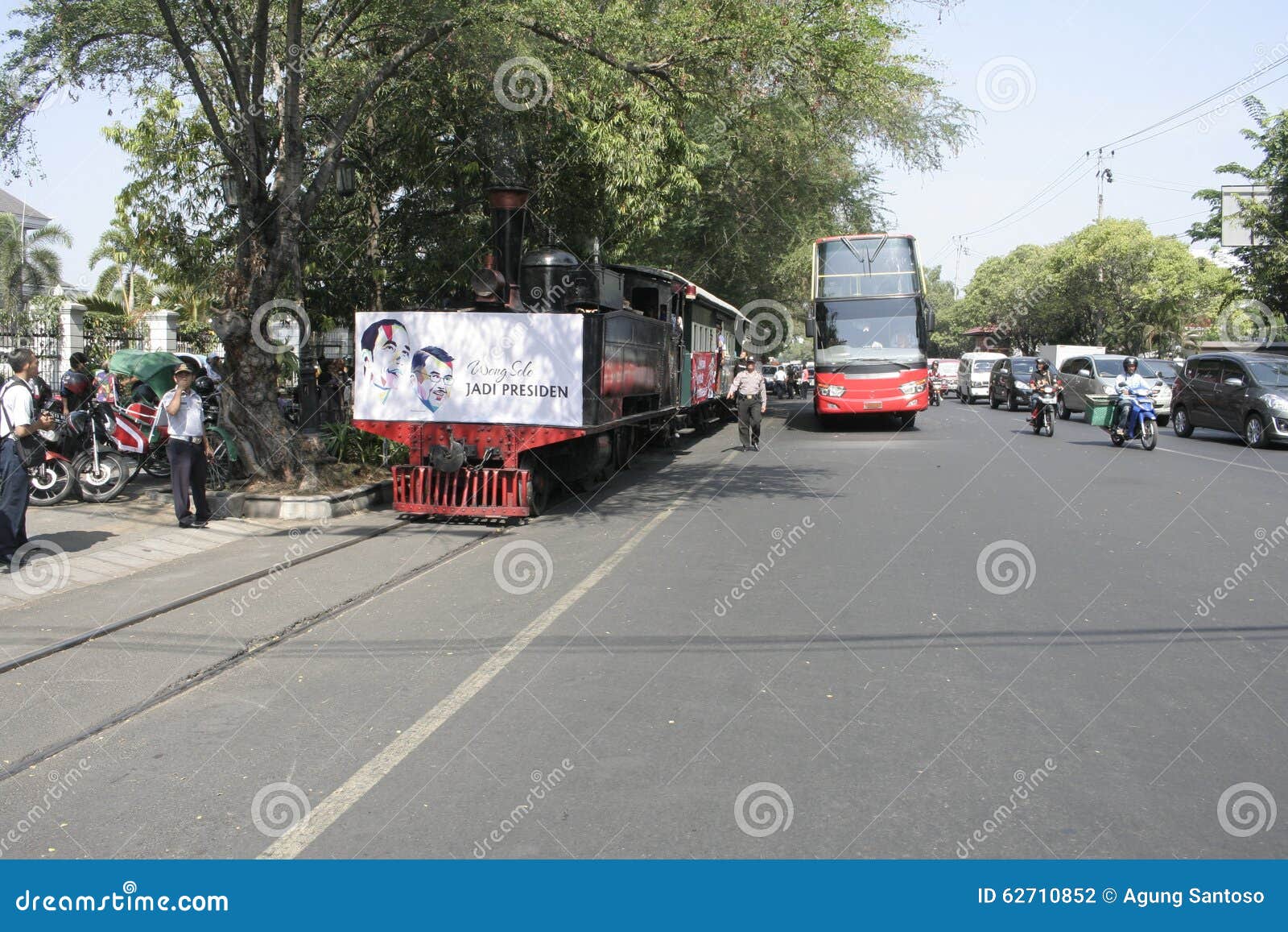 Ancient and Rail Transportation Decker Bus in the City of Solo, Central ...