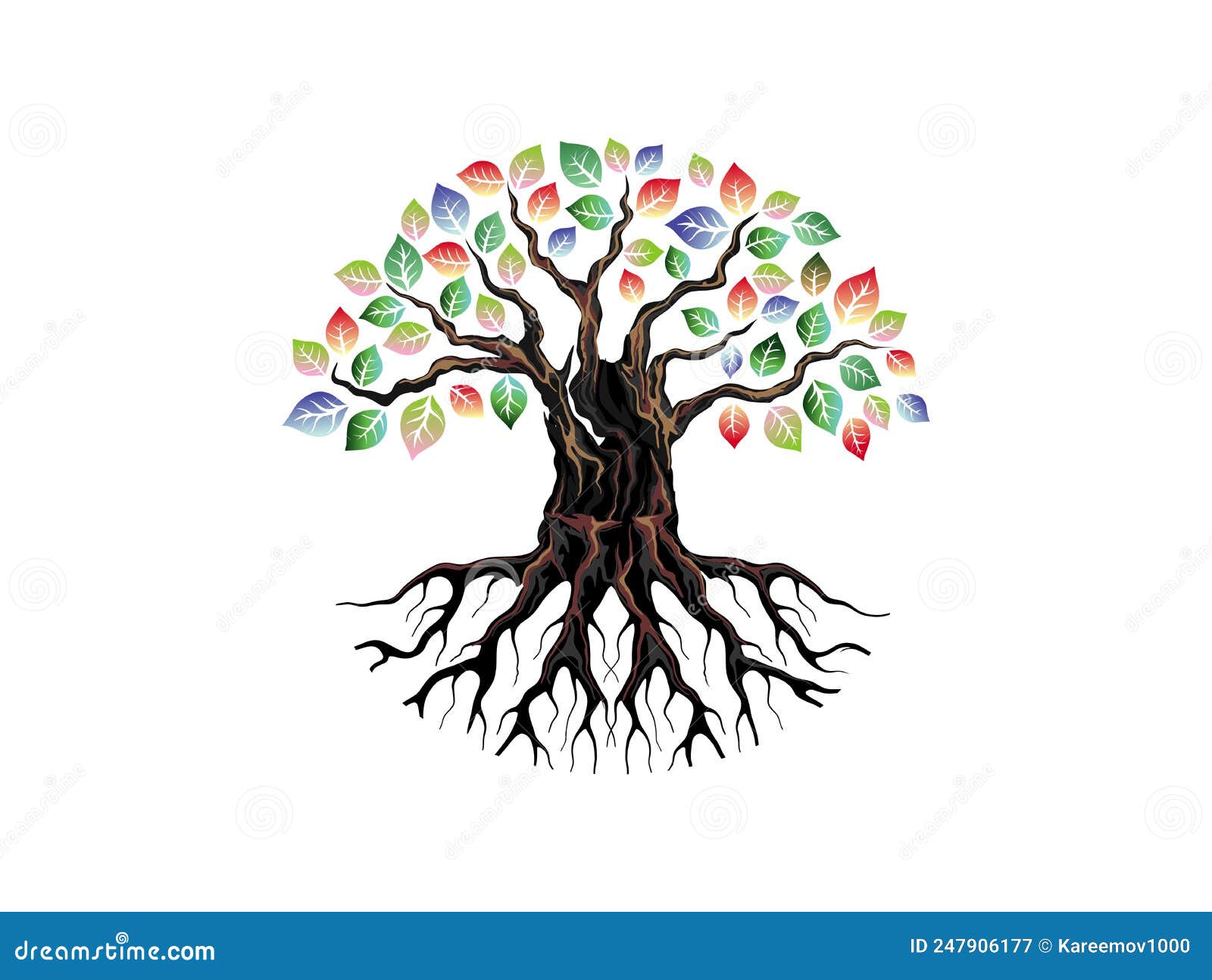 Ancient Rainbow Tree Logo Template Stock Vector - Illustration of ...