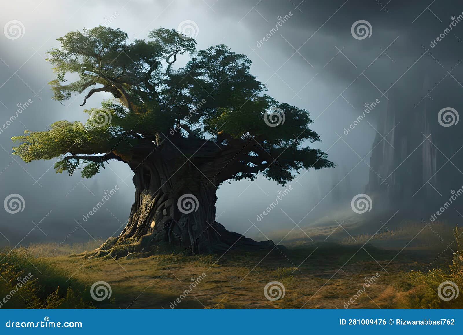 An Ancient Realistic Haunted Tree, Magical and Fantasy Stock ...