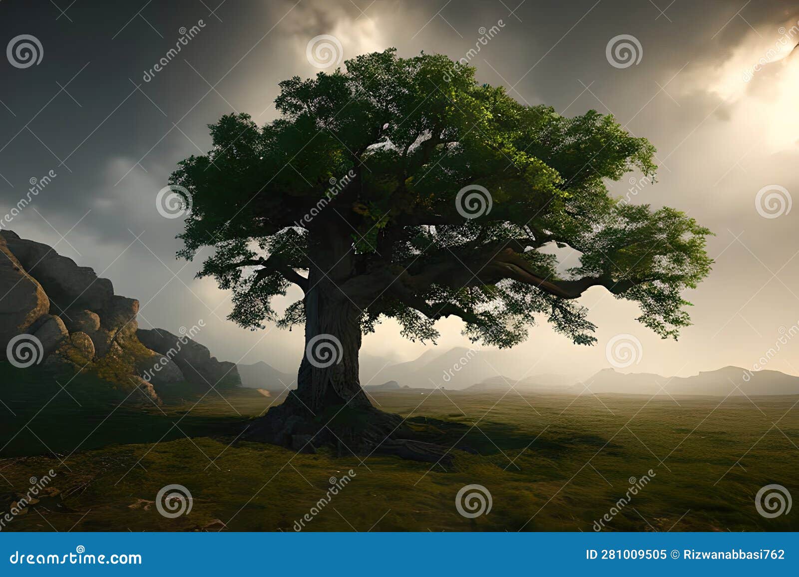 An Ancient Realistic Haunted Tree, Magical and Fantasy Stock ...