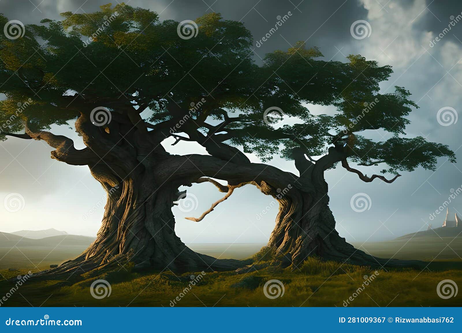 An Ancient Realistic Haunted Tree, Magical and Fantasy Stock ...