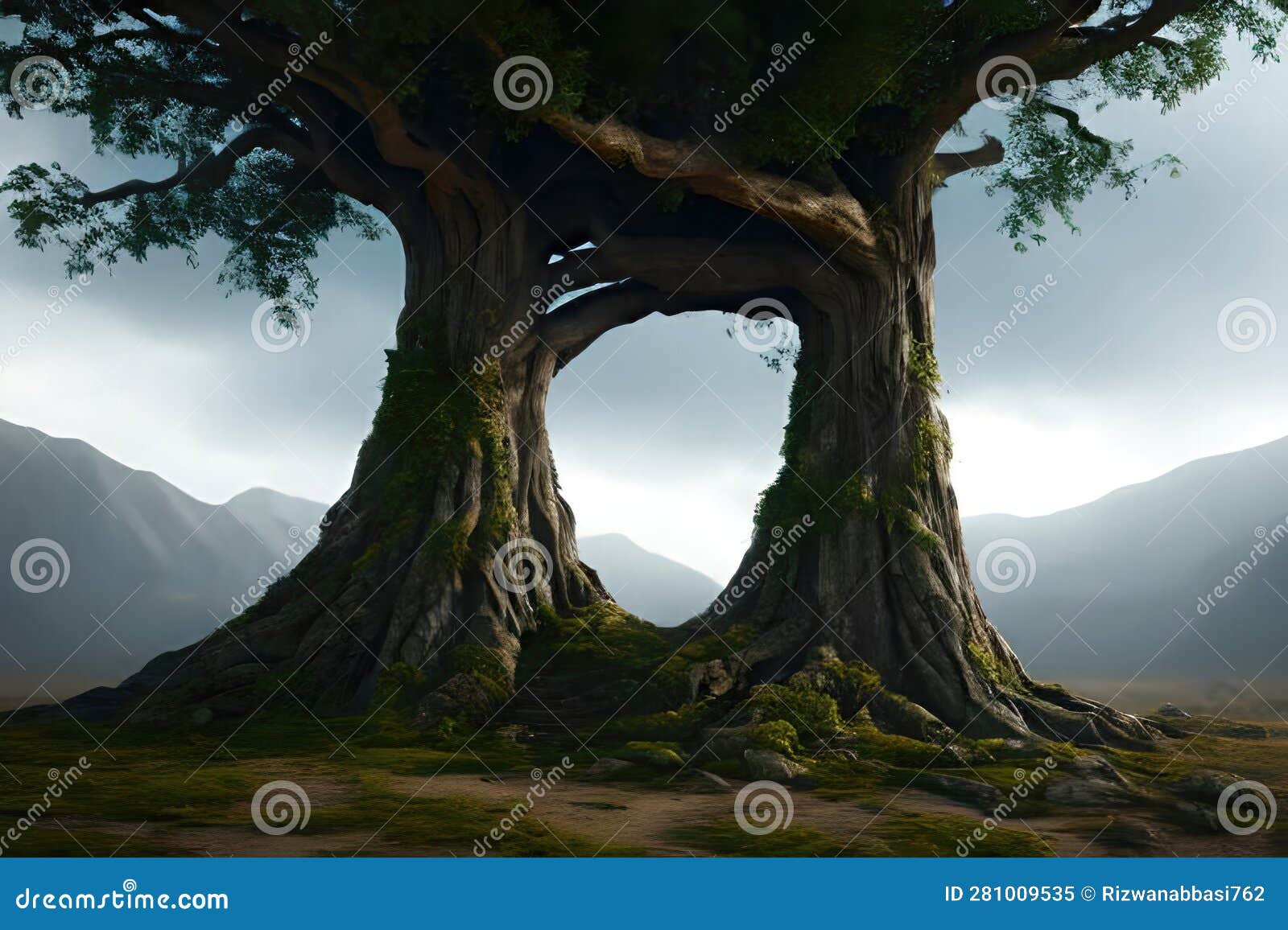 An Ancient Realistic Haunted Tree, Magical and Fantasy Stock ...