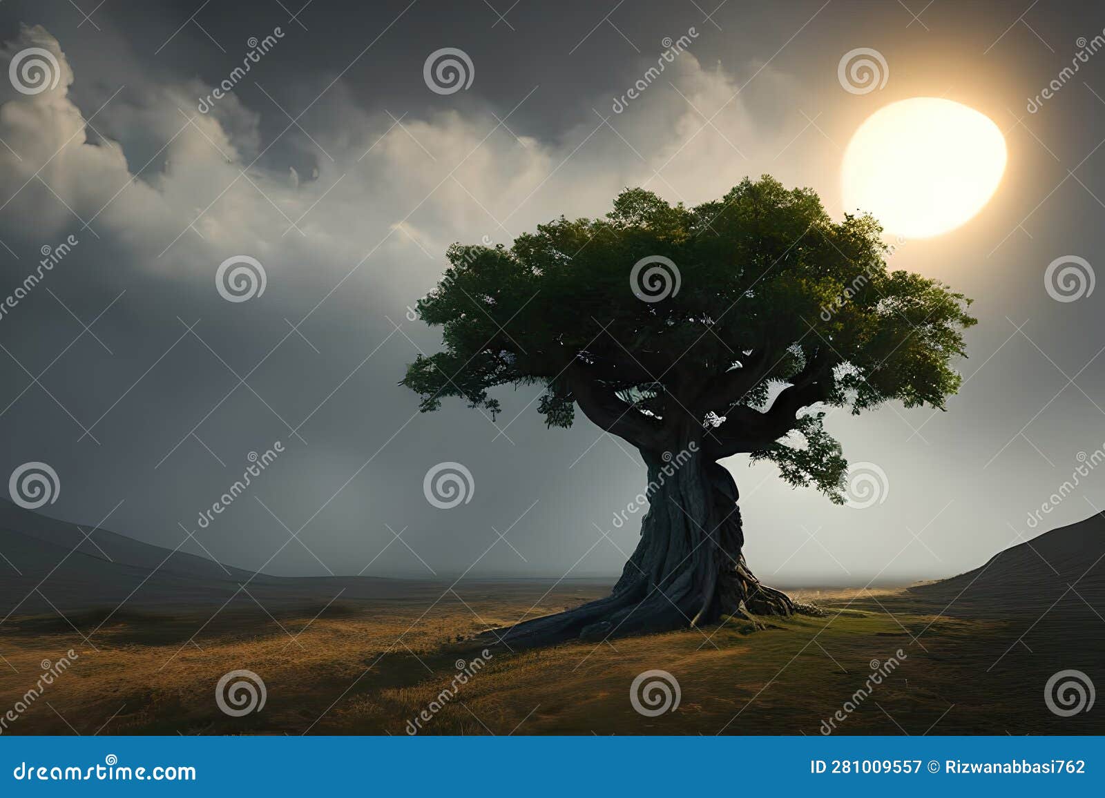 An Ancient Realistic Haunted Tree, Magical and Fantasy Stock ...