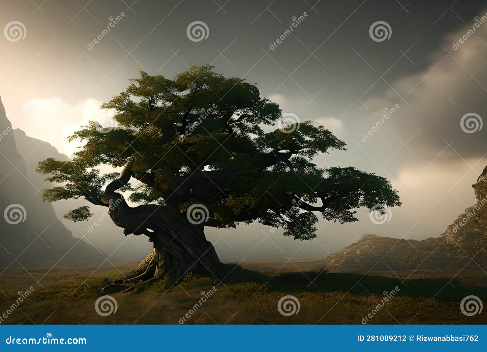 An Ancient Realistic Haunted Tree, Magical and Fantasy Stock ...