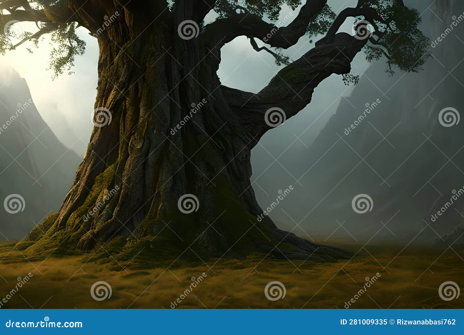 An Ancient Realistic Haunted Tree, Magical and Fantasy Stock ...