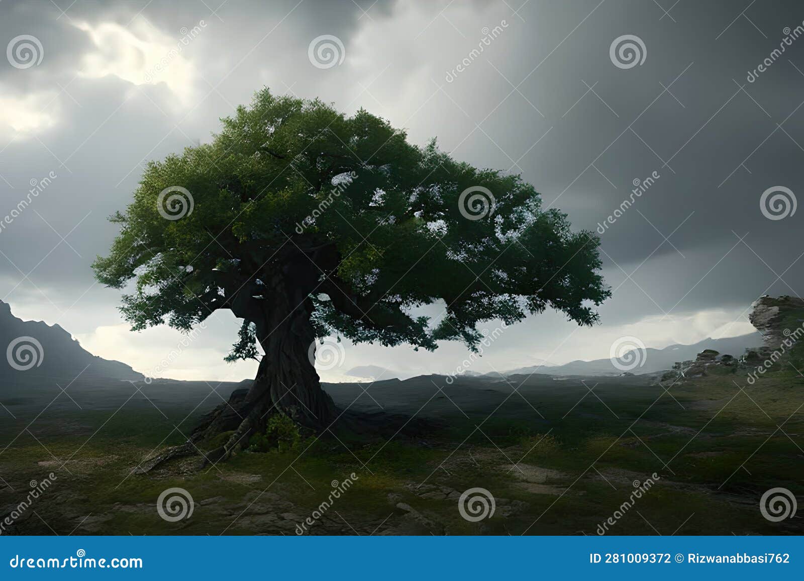 An Ancient Realistic Haunted Tree, Magical and Fantasy Stock ...