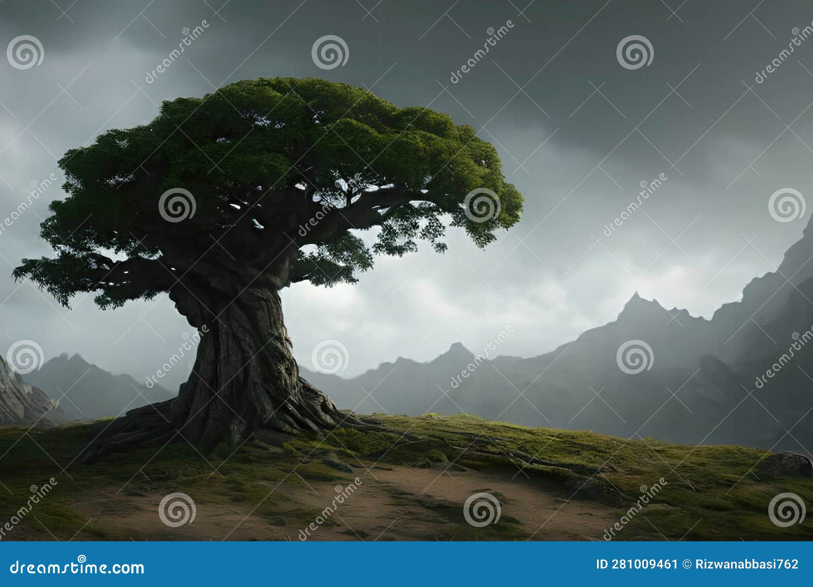 An Ancient Realistic Haunted Tree, Magical and Fantasy Stock ...