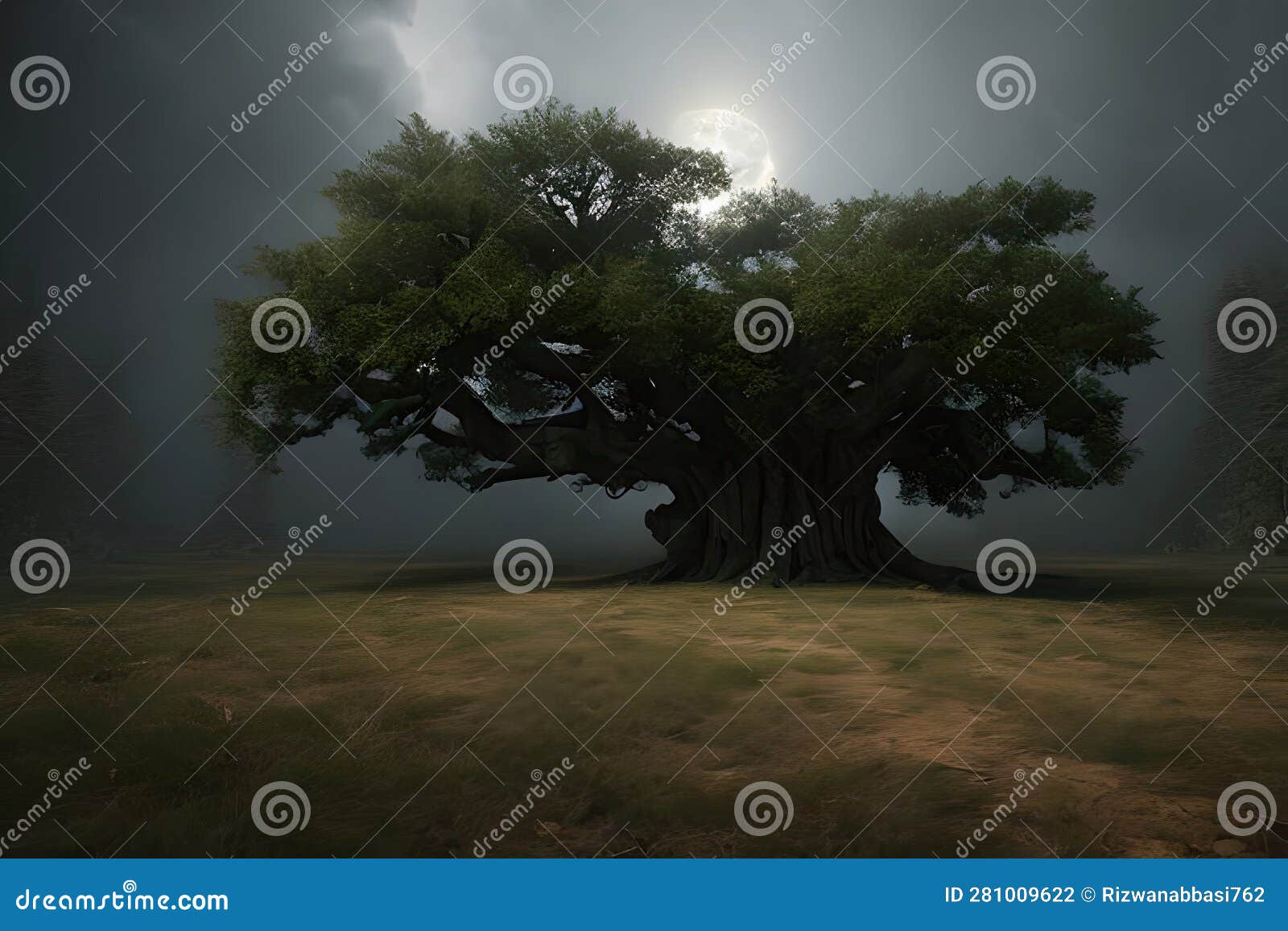 An Ancient Realistic Haunted Tree, Magical and Fantasy Stock ...