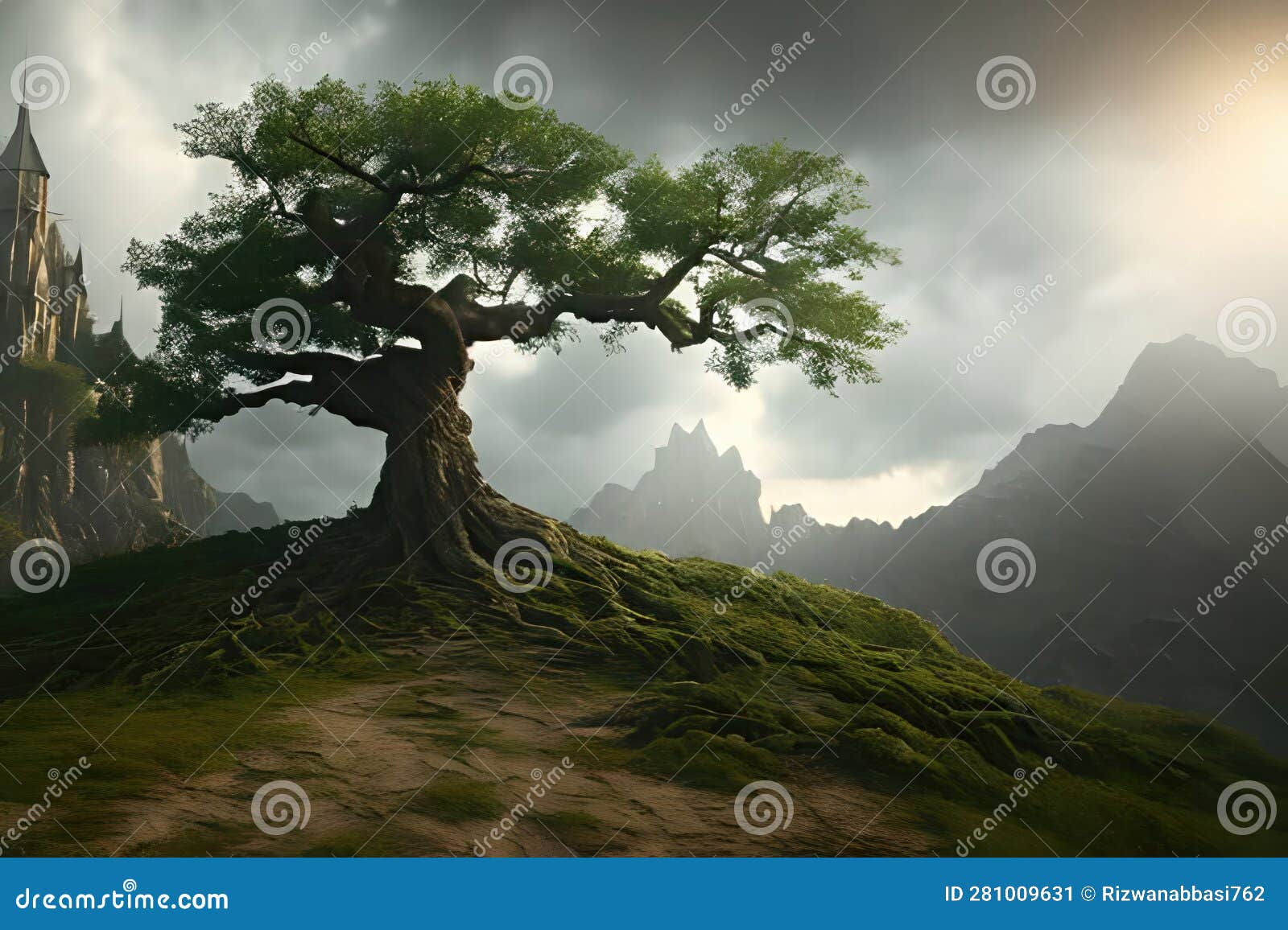 An Ancient Realistic Haunted Tree, Magical and Fantasy Stock ...