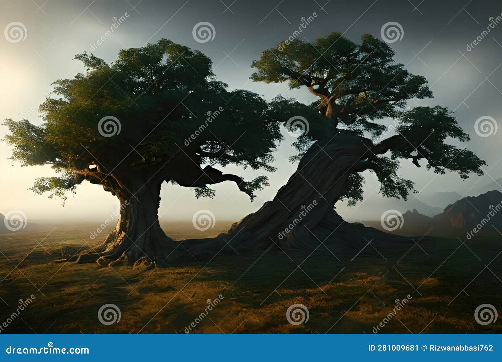 An Ancient Realistic Haunted Tree, Magical and Fantasy Stock ...