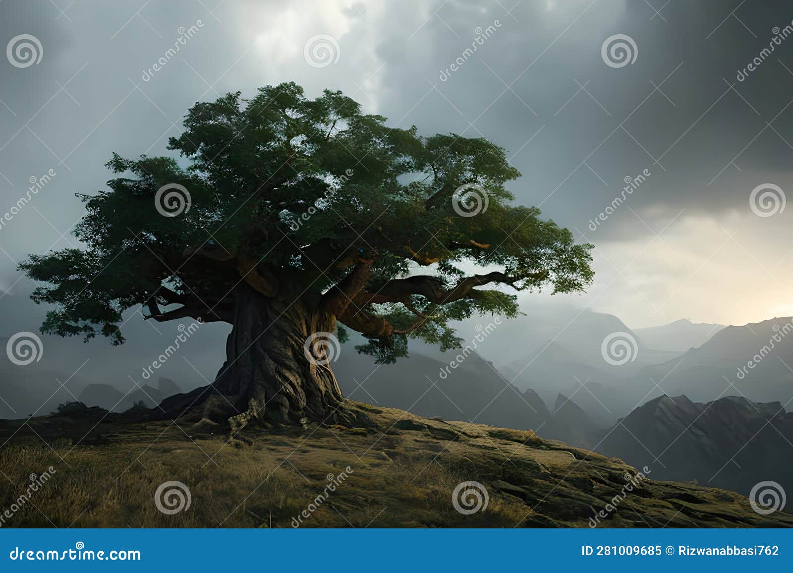 An Ancient Realistic Haunted Tree, Magical and Fantasy Stock ...