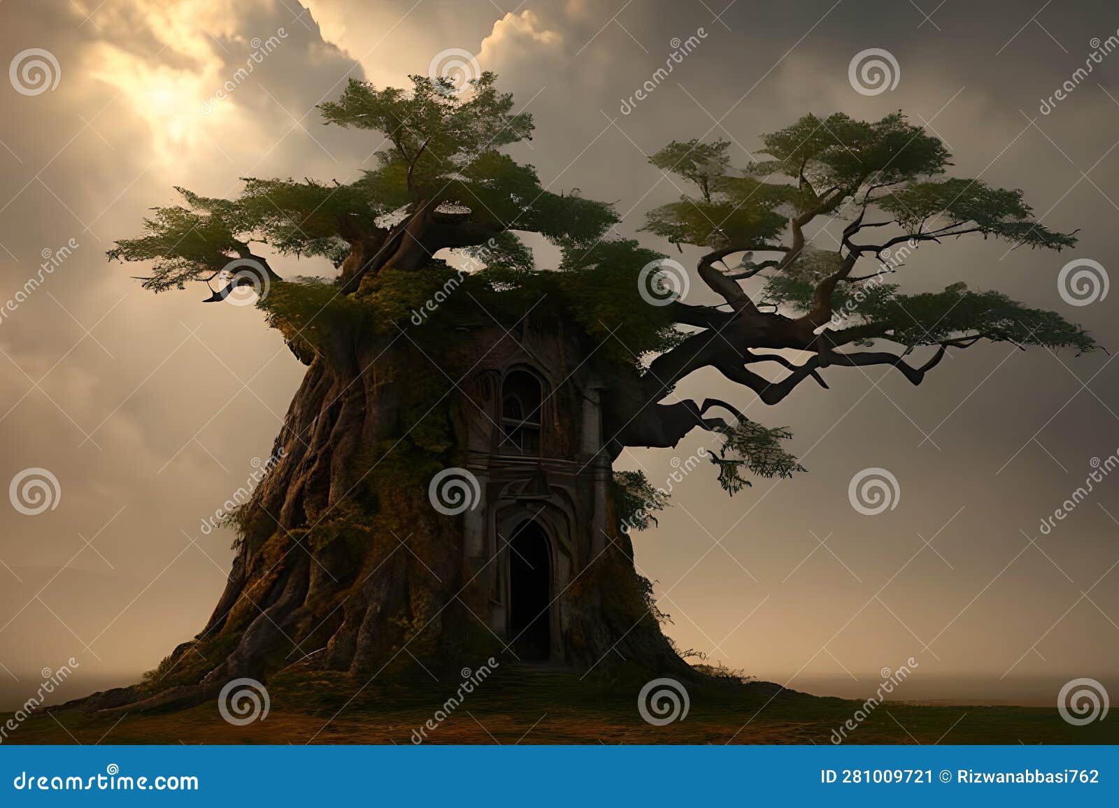 An Ancient Realistic Haunted Tree, Magical and Fantasy Stock ...