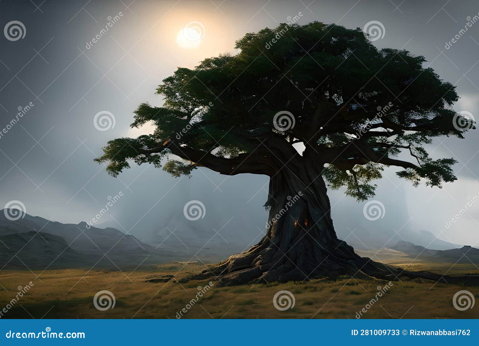 An Ancient Realistic Haunted Tree, Magical and Fantasy Stock ...