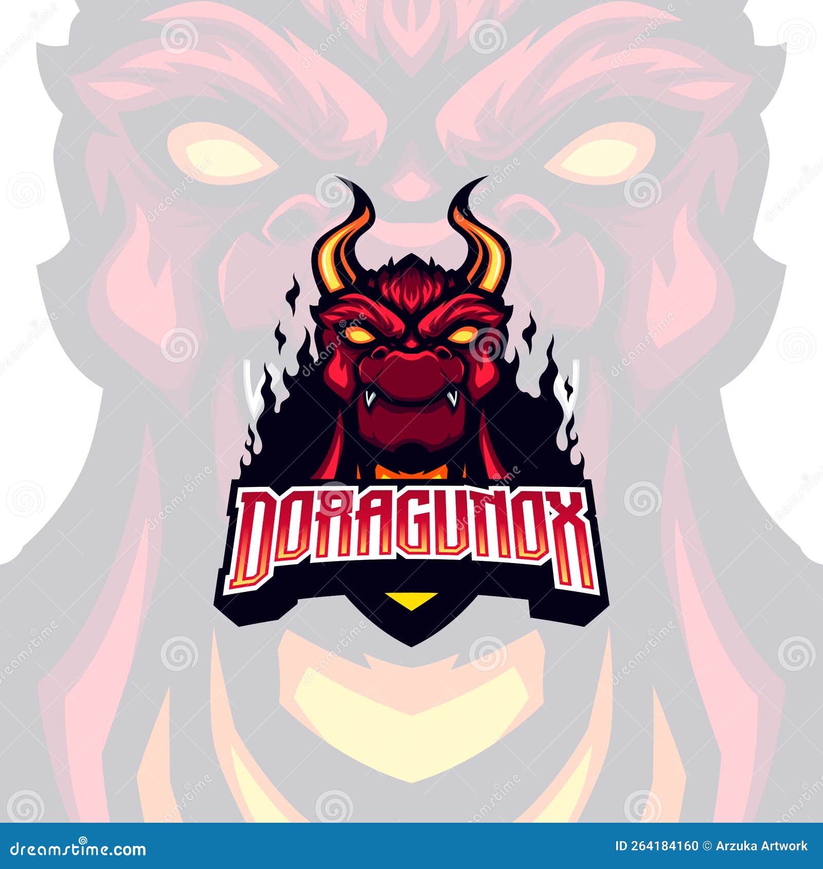 Ancient Red Head Dragon Vector Mascot Stock Vector - Illustration of ...