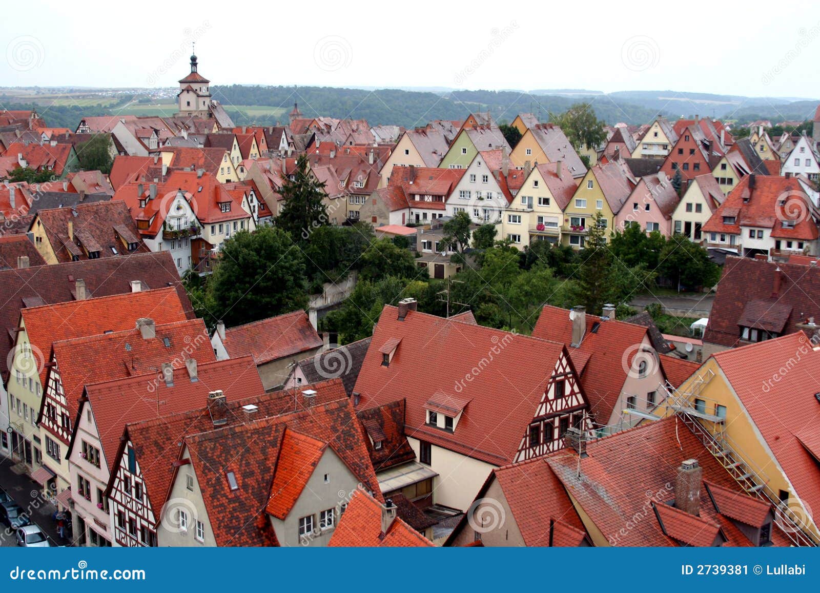 Ancient red roof houses stock image. Image of stone, architecture - 2739381