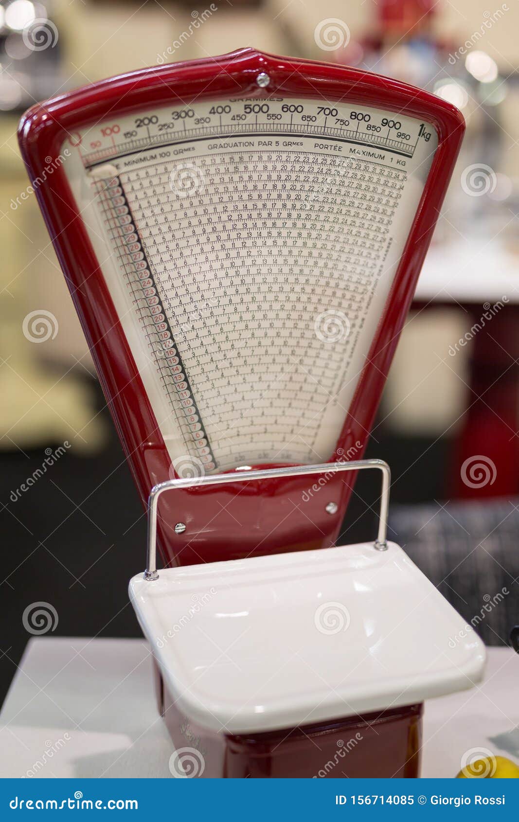 Ancient Red Scale for Food on White Table Stock Image - Image of ...