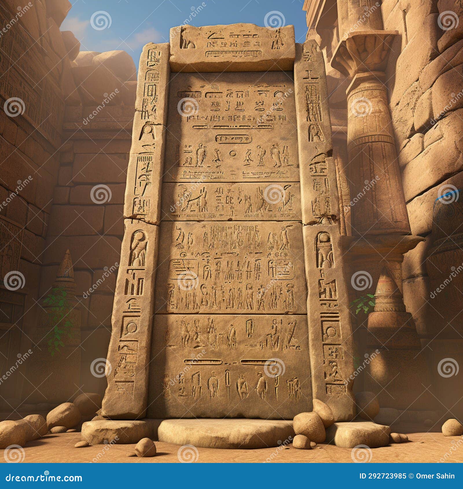 Ancient Relic Inscriptions stock illustration. Illustration of golden ...