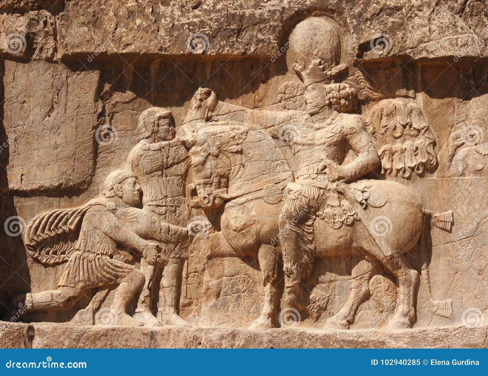 Ancient Relief of Naqsh-e Rustam Triumph of Shapur I Stock Image ...