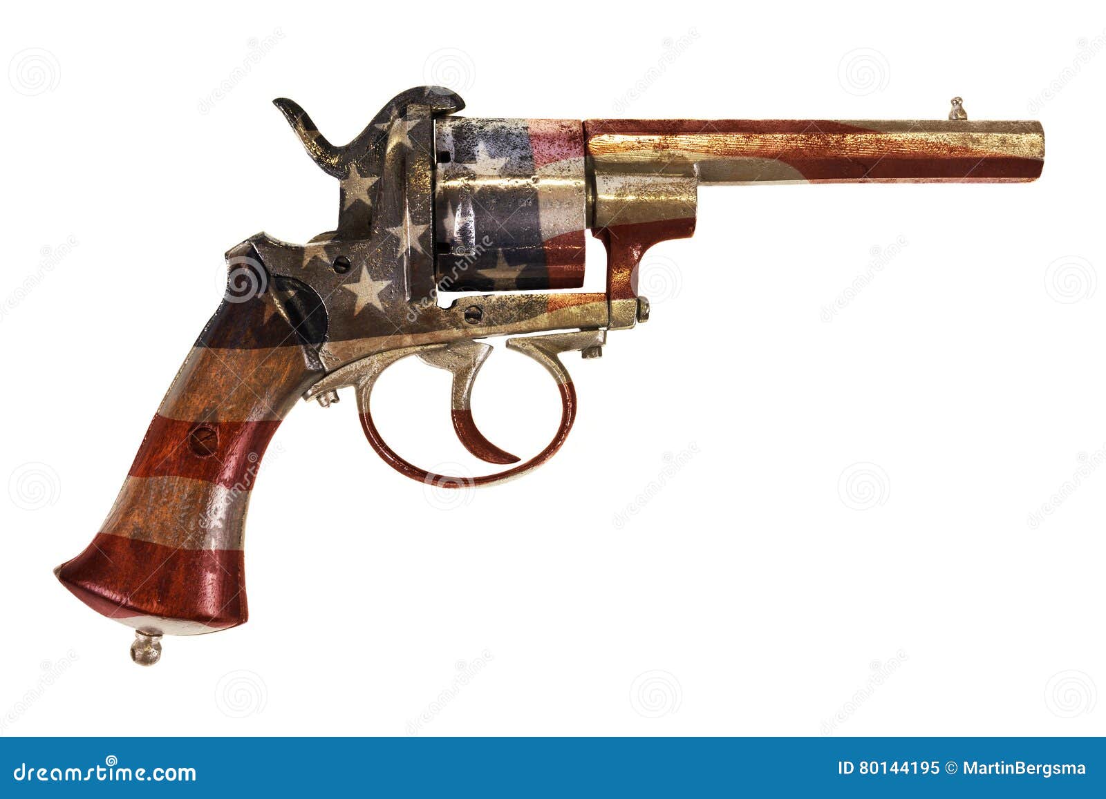 Revolver On An American Flag Royalty-Free Stock Image | CartoonDealer ...