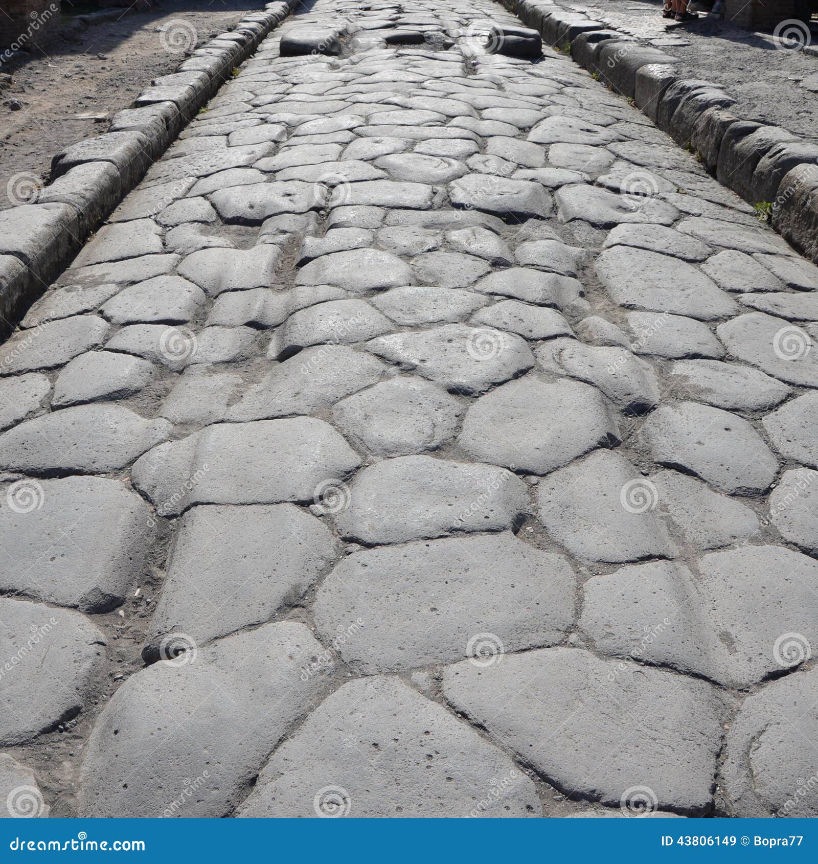 Ancient Road with Original Ruts in the Stone, Pompeii Stock Image ...