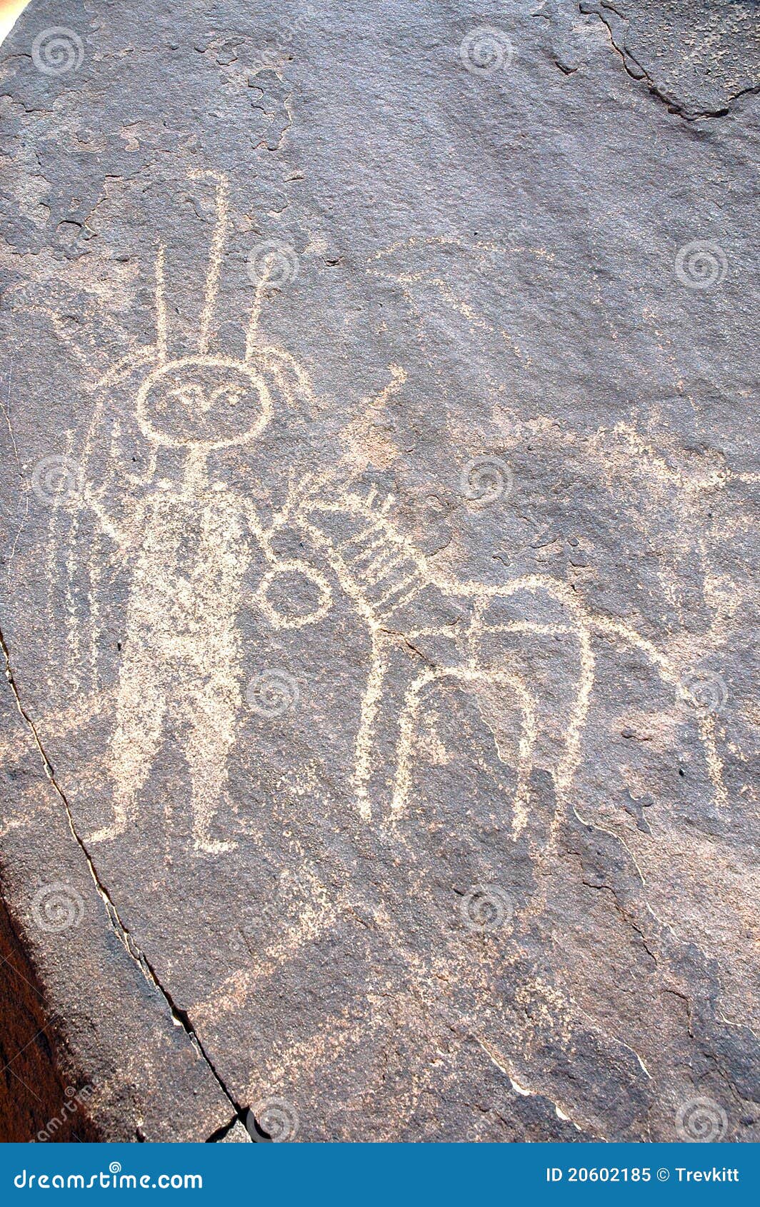 Ancient Rock Art in Niger of a Figure and Animal Stock Image - Image of ...