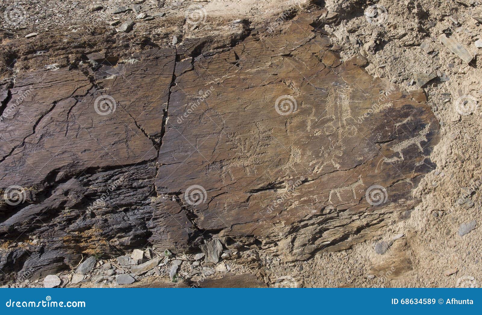 Ancient rock carvings stock image. Image of ancient, mongolia - 68634589