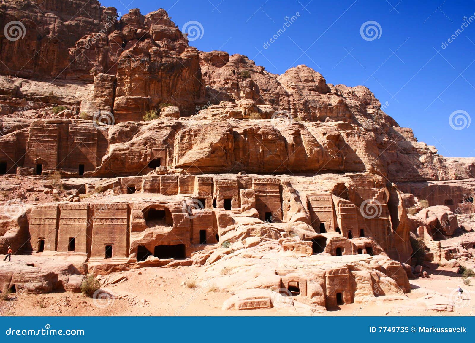 Ancient Rock City Petra in Jordan Stock Image - Image of archaeological ...