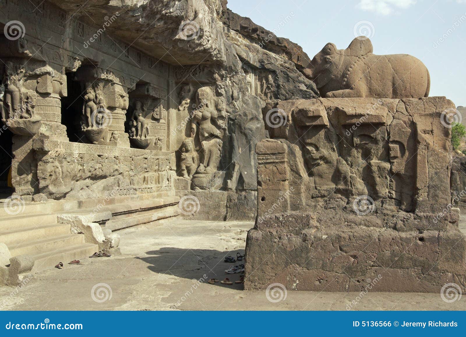 Ancient Rock Temple stock photo. Image of india, aurangabad - 5136566