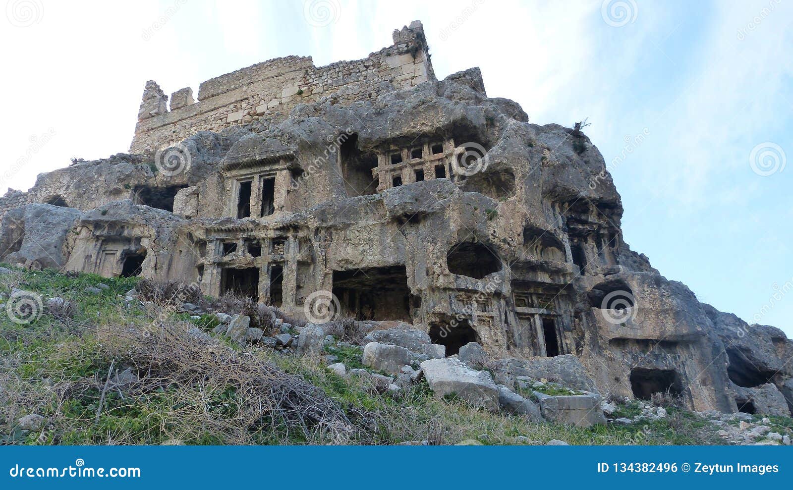 Rock Tombs of Tlos Ancient City in Turkey. Stock Photo - Image of lycia ...