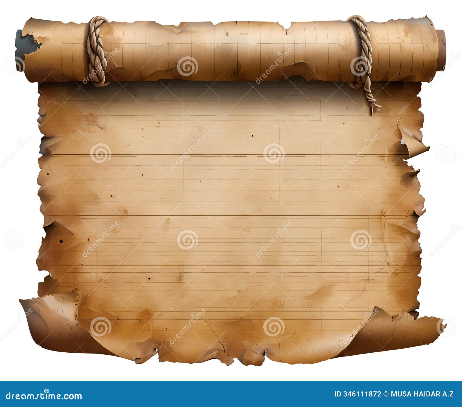 ANCIENT ROLLED PAPER in BROWN Stock Illustration - Illustration of ...