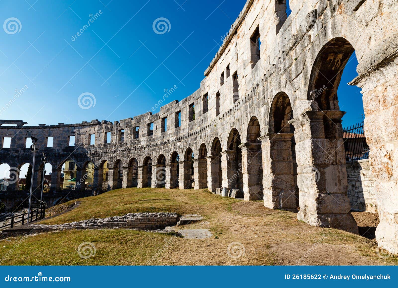 Ancient Roman Amphitheater in Pula Stock Photo - Image of culture, arch ...