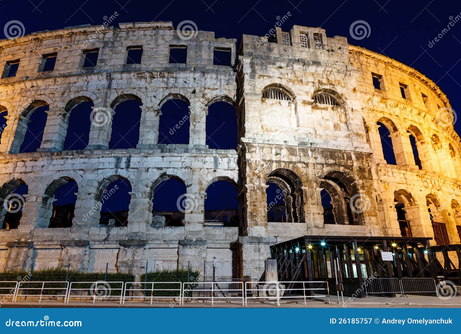 Ancient Roman Amphitheater in Pula Stock Image - Image of architecture ...