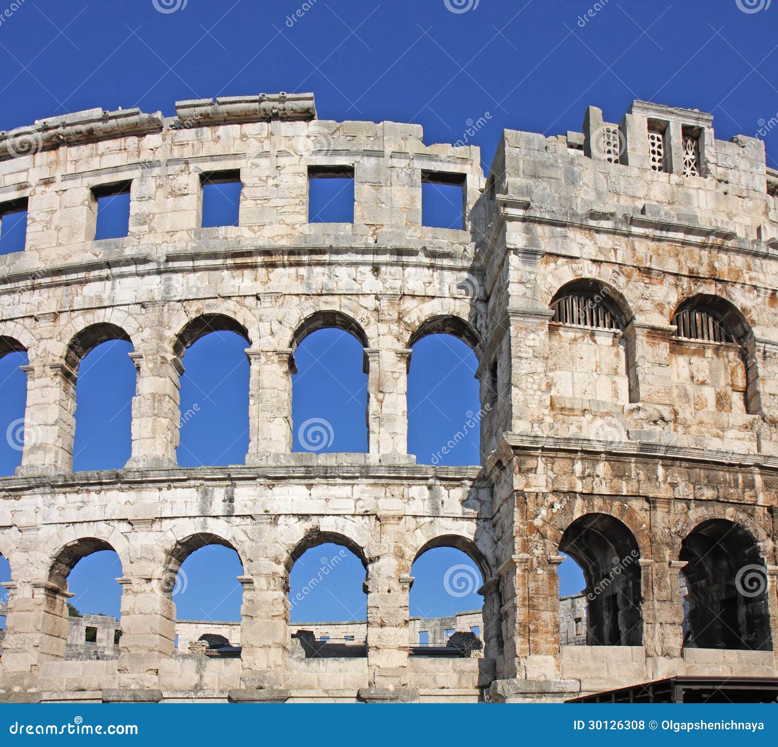 Roman amphitheater stock photo. Image of colosseum, column - 30126308