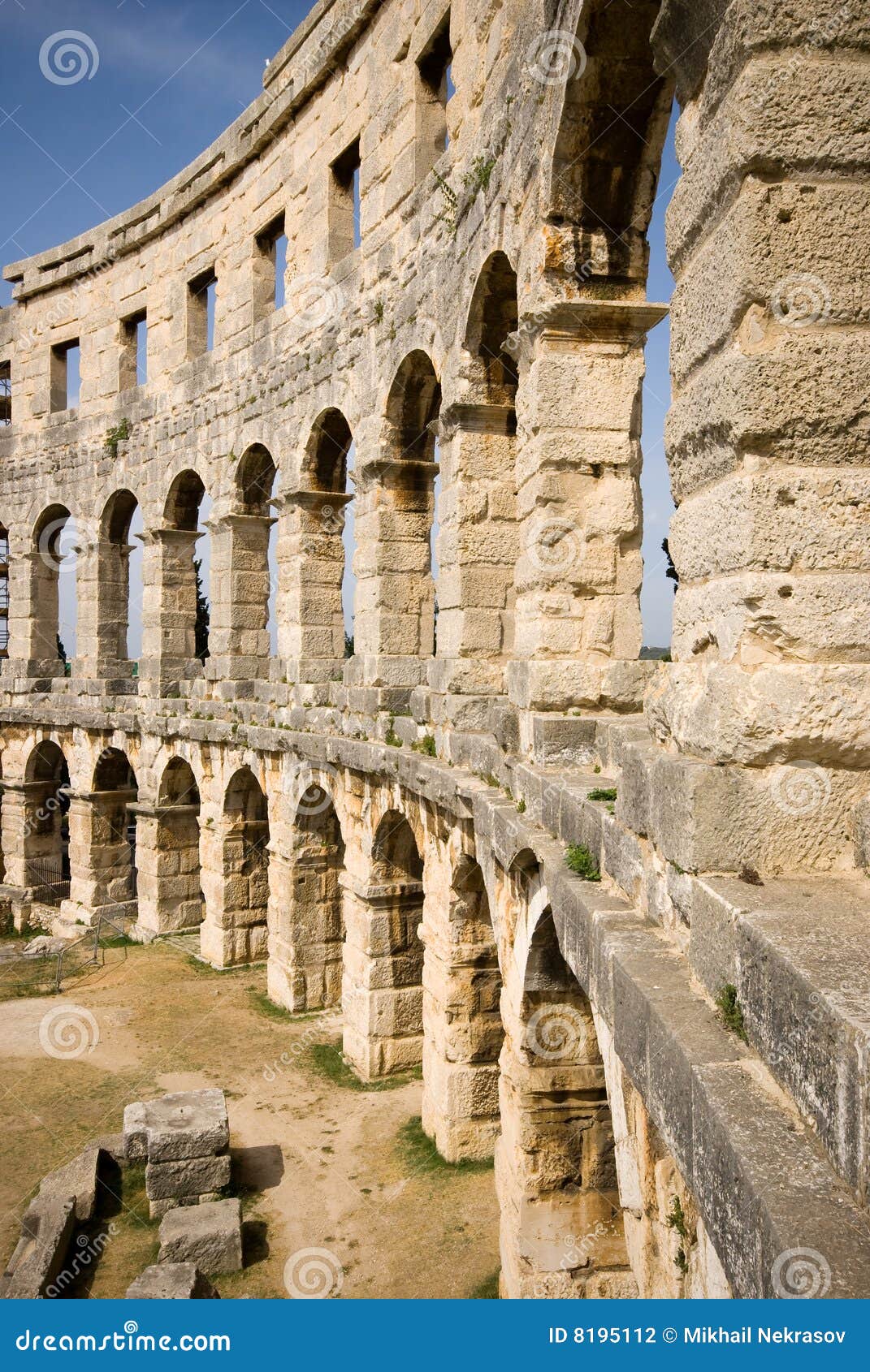 Ancient Roman Amphitheatre - Pula Stock Photo - Image of europe, arena ...